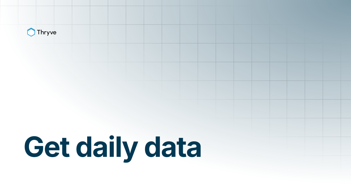 Get daily data | Thryve Wearable API